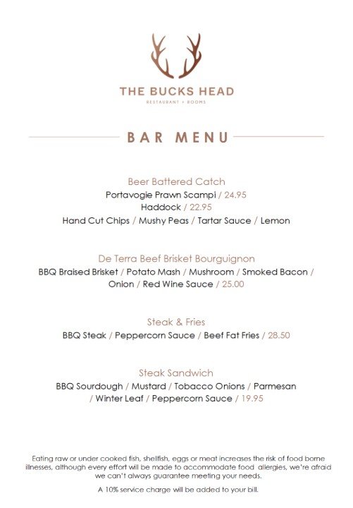 Menus – The Bucks Head